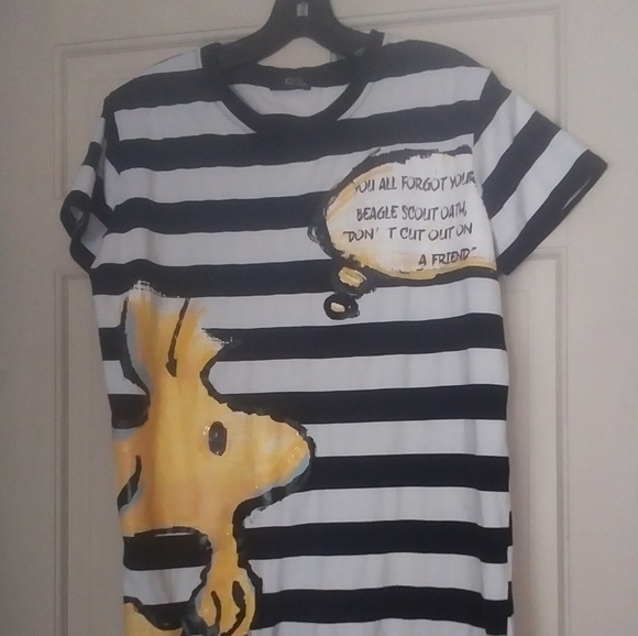 Ku Han | Tops | Ku Han Apparel Black And White Stripe Short Sleeve Tip ...